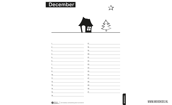 De maandkalender december staat voor je klaar! | MoodKids